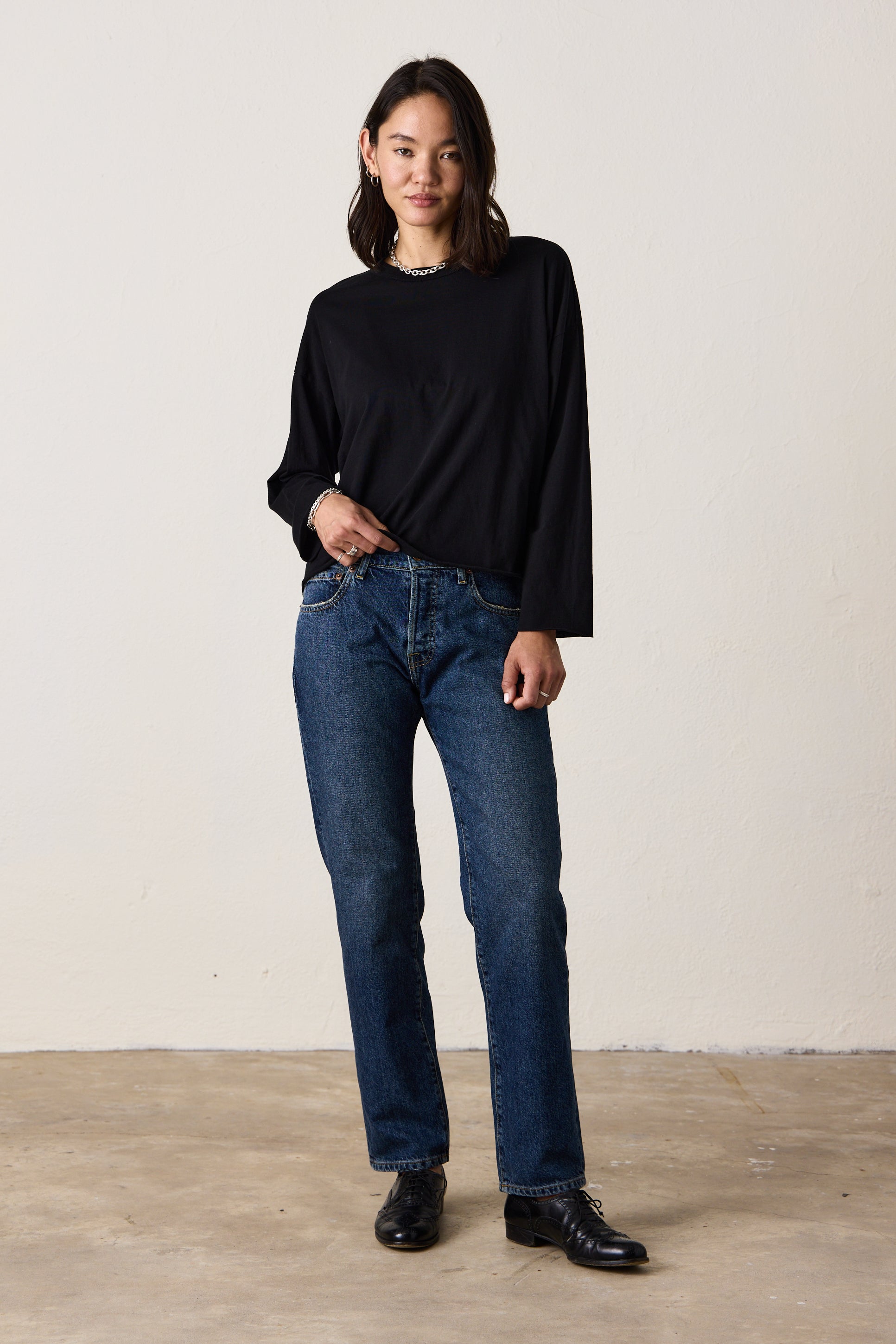 LOFFLER LS BOXY CREW T / BLACK – NSF Clothing