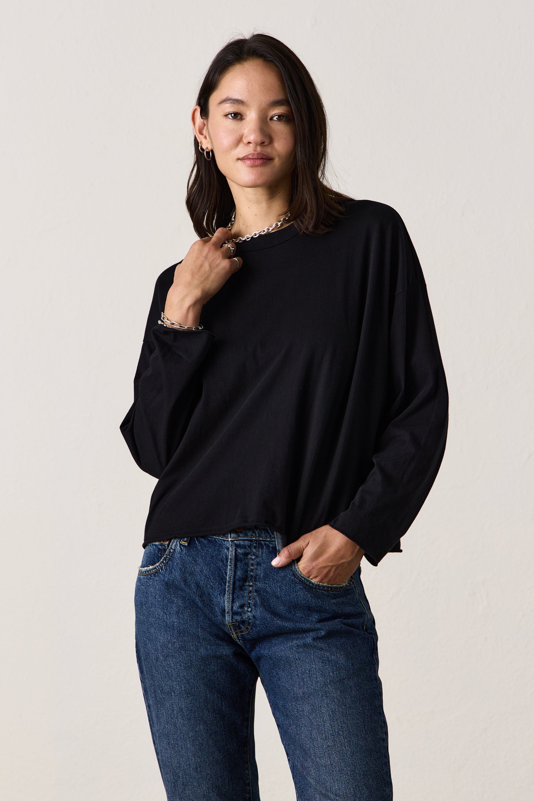 LOFFLER LS BOXY CREW T / BLACK – NSF Clothing