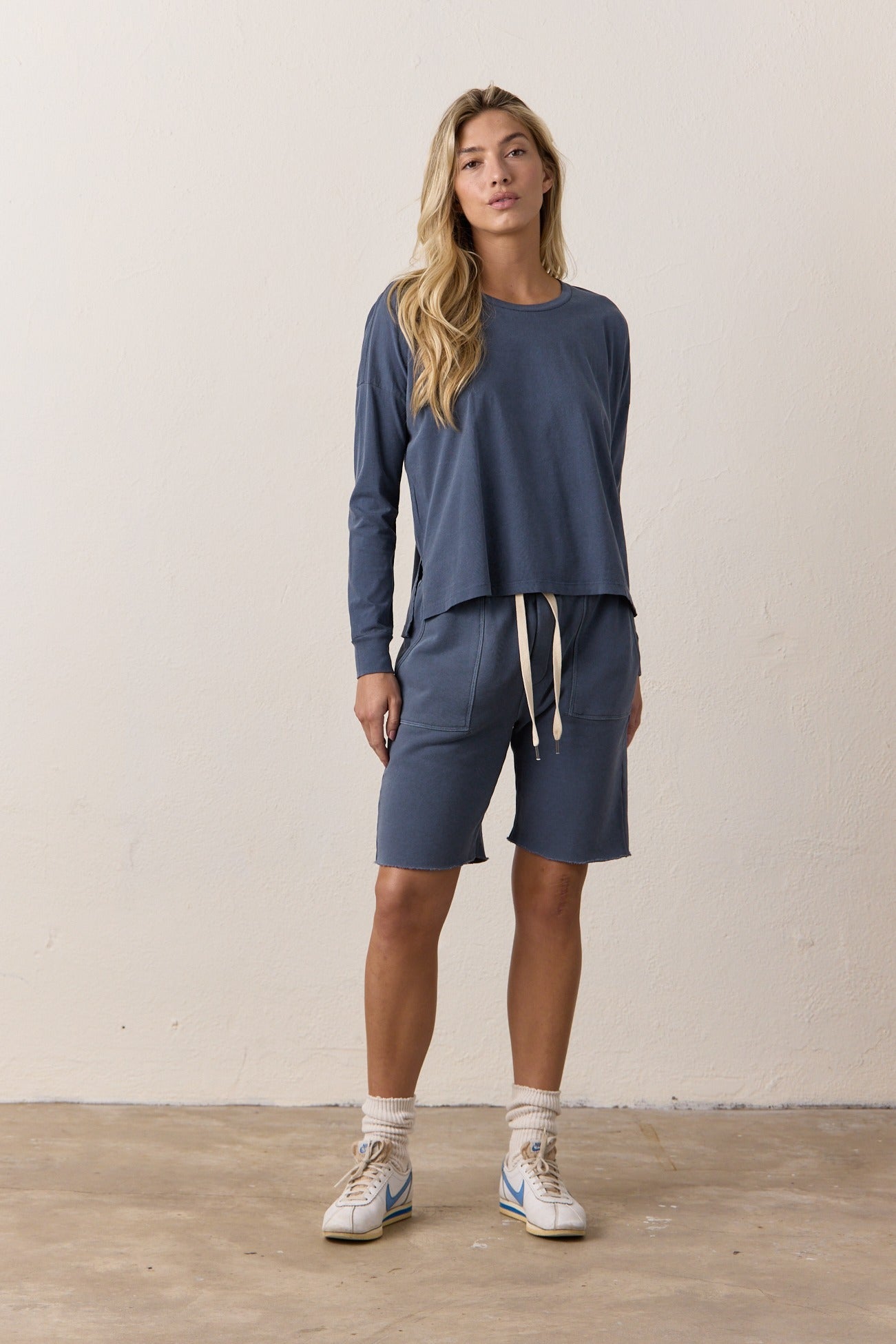 Jen Terry Short – Washed Blue French Terry - NSF Clothing